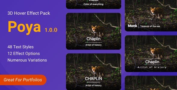 Poya 3d Image Hover Effect Javascript Css Hover Pack Download